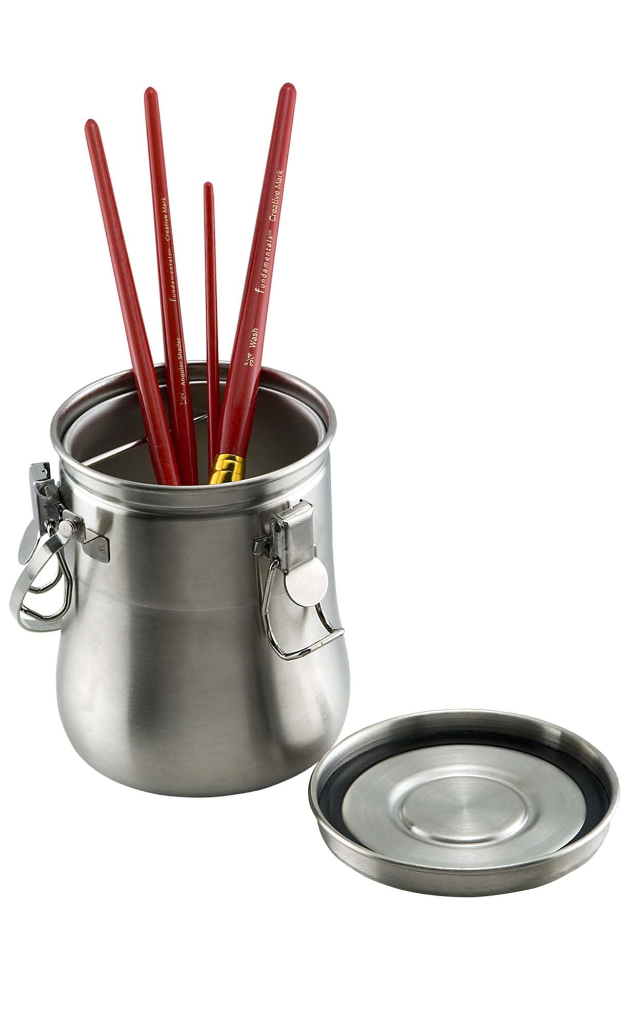 Newton Air-Tight Stainless Steel Brush Washer- Deluxe Leak-Proof Paintbrush Cleaning System for Artists & Painters
