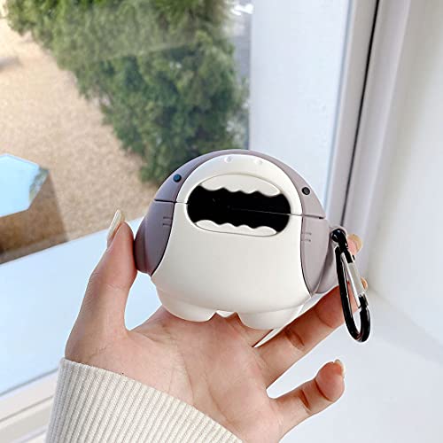 XBS-Better Compatible with Sony WF-1000XM4 Case, Shark Case for 2021 Earbuds Men Kids Teens Boys Soft Silicone Keychain Accessories