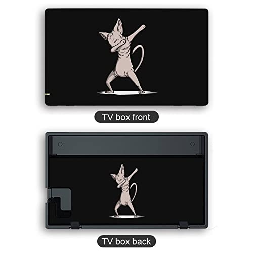Funny Dabbing Sphynx Cat Decal Stickers Cover Set Full Wrap Skin for Switch Protection Faceplate Sticker for Switch