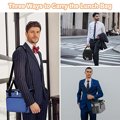 NEWFOM Lunch Box for Men/Women,Insulated Leak-Proof Large Beach Cooler Adult Lunch Box for Work/Picnic/Travel, Medium Size, Black