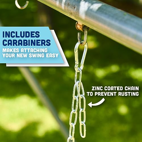 Original High Back Full Bucket Toddler Swing Seat with Plastic Coated Chains and Carabiners for Easy Install - Green - Squirrel Products
