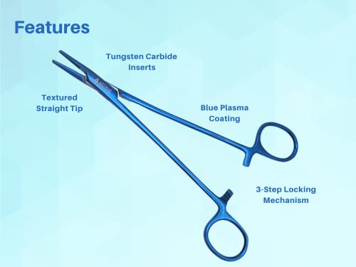 Mayo Hegar Needle Holder 7" Surgical Needle Driver with Tungsten Carbide Blue Plasma Inserts by ARTMAN INSTRUMENTS