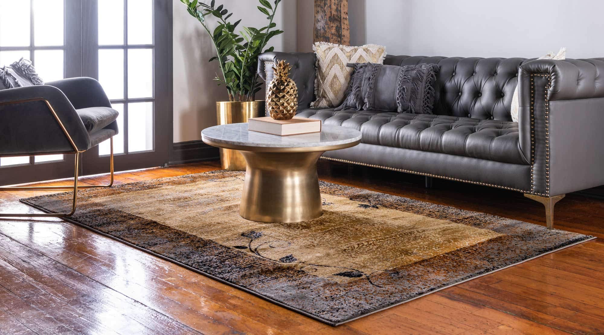 Unique Loom Barista Collection Area Rug - Excelsa (2' 2" x 3' 1" Rectangle, Beige/ Brown)