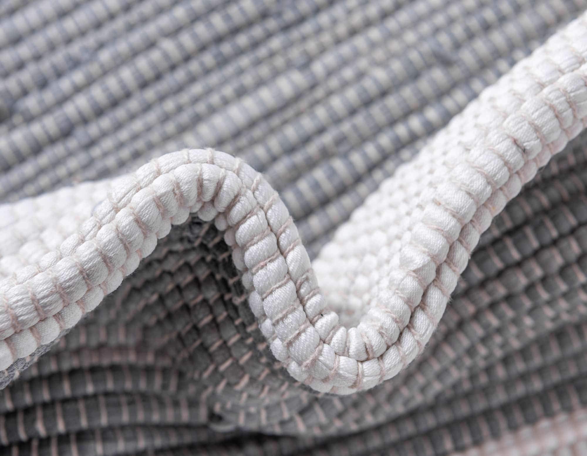 Unique Loom Chindi Rag Collection Area Rug - Striped (2'x 3' 1" Rectangle, Gray/ Ivory)