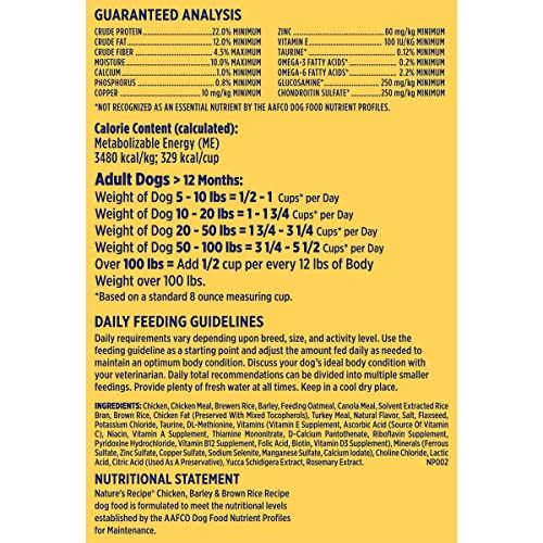 Nature′s Recipe Chicken, Barley & Brown Rice Recipe Dry Dog Food, 24 lb. Bag