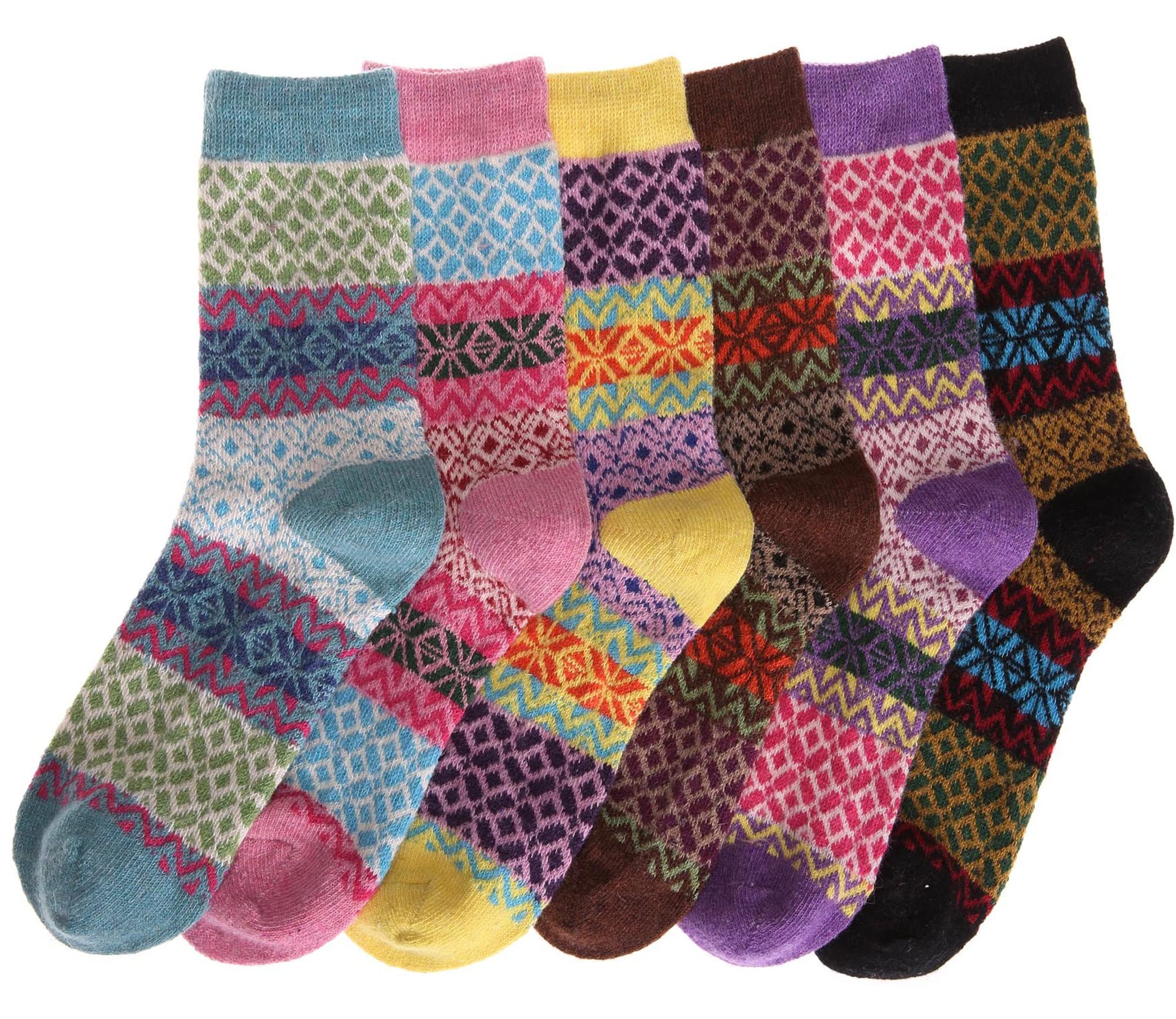 EBMORE Womens Wool Socks Thermal Hiking Winter Boot Warm Thick Cozy Crew Comfy Work Socks for Ladies 19 Pairs(Snowflake & Heart)