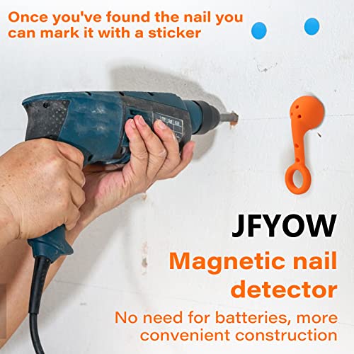 JFYOW Stud Finder Magnet,Magnetic Stud Finder with 6800Gs 27 Pounds of Pull Magnetic Power,Stud Finder Easy to Carry and Use No Battery Required Detect Metal Through 3/4" Drywall(1Pcs Orange).