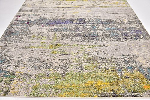 Unique Loom Chromatic Collection Modern Rustic & Vibrant Abstract Area Rug for Any Home Décor, 8 ft x 10 ft, Beige/Gray