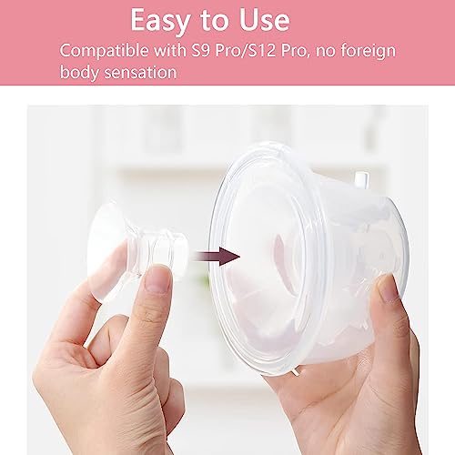 Silicone Flange Insert 13/15/17/19/21mm, Compatible with Medela, Willow, Momcozy S9/S10/S12 Wearable Hand Free Breast Pump Flange Insert, Reduce 24mm Shield/Flange Nipple Tunnel Down to Correct Size