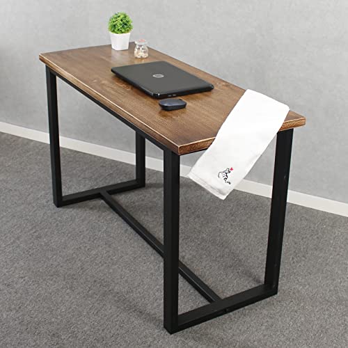 MBQQ Solid Wood & Metal Home Office Desk, Industrial Modern Desk,Writing Desk,Workstation,Gaming Workbench,Dining Table,Long Table for Home(47 inch)
