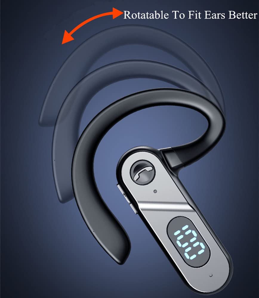 Uigsas Bluetooth Headset Wireless Bluetooth Earpiece Single Ear Voice Control Answer Earphones for Cell Phone Computer Laptop Driver Trucker