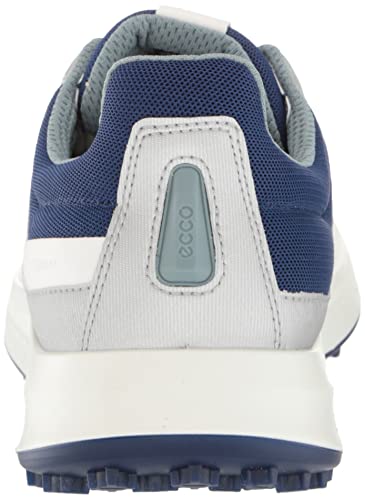 ECCO Men's Core Hydromax Water Resistant Golf Shoe, White/SILVERMETALLIC/Blue Depths, 10-10.5
