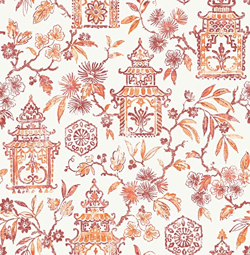 NuWallpaper NUS4034 Danson Peel & Stick Wallpaper, Coral