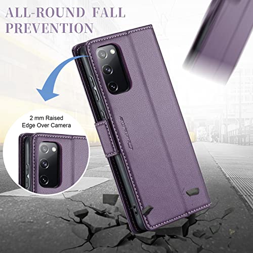 Samsung Galaxy S20 FE 5G Wallet Case,Magnetic Stand Flip Protective Leather Case Purse Style with RFID Blocking Card Holder Case Wallet for Samsung Galaxy S20 FE 5G 6.5 inch (Fashion Purple)