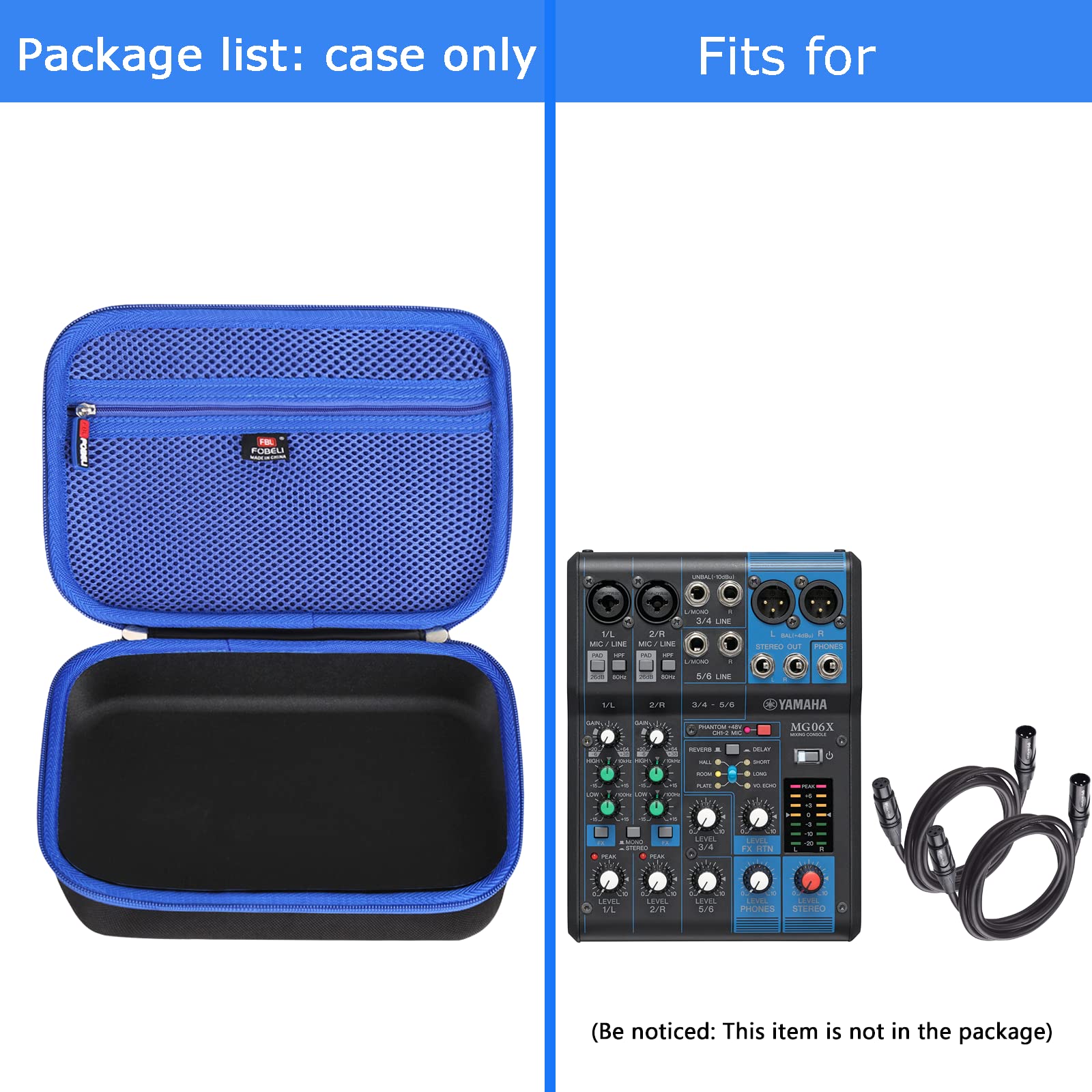 FBLFOBELI EVA Hard Storage Carrying Case Compatible With YAMAHA MG06X 6-Input Compact Stereo Mixer (Case Only)