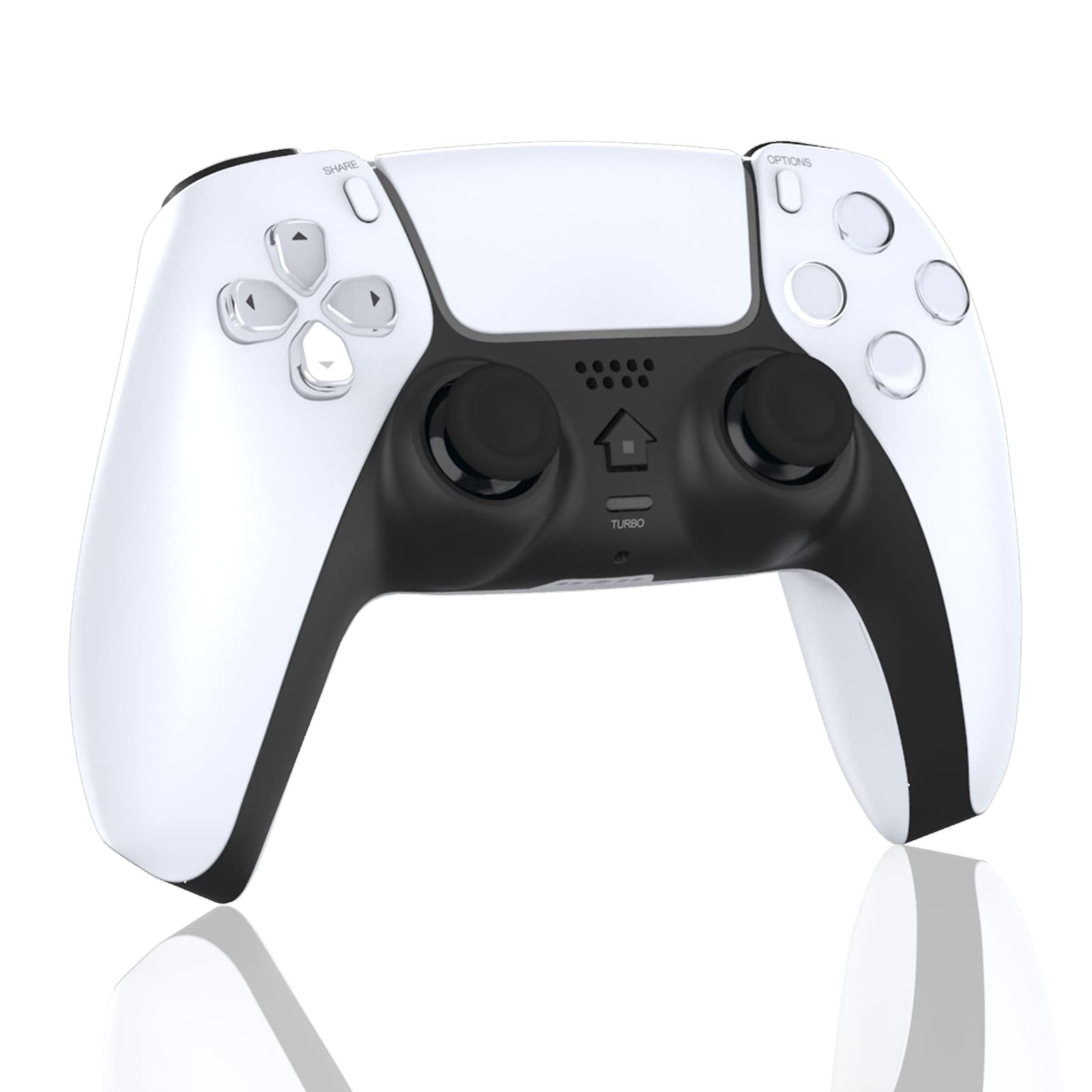 FXH for PS4 Controller, Wireless Dual Vibration Game Joystick Controller with Non-Slip Analog Sticks/6-Axis Motion Sensor Compatible with P4/Slim/Pro.5mm Headset Jack-white