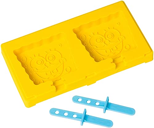 Silver Buffalo Nickelodeon's Spongebob Squarepants 2pc Popsicle Maker Set, Regular, yellow