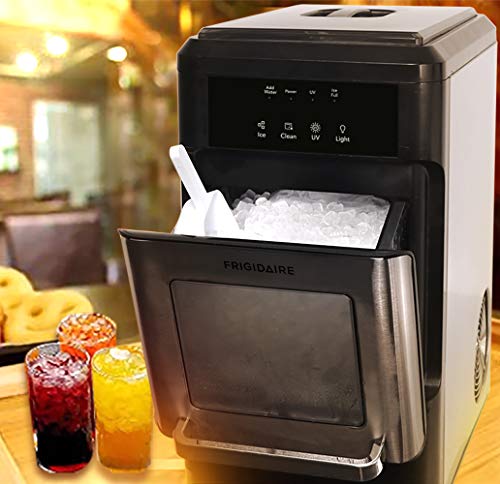 Frigidaire EFIC235-AMZ Countertop Crunchy Chewable Nugget Ice Maker, 44lbs per day, Self Cleaning Function