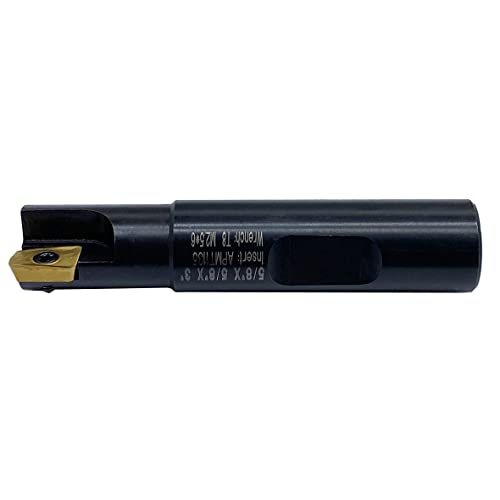 GBJ 5/8" * 5/8 * 3β-2T +2pcs APMT1135PDER 90 Β° Indexable End Mill Holder Carbide Inserts Machining Steel,Iron Square Shoulder Face milling Slotting Milling Arbor (5/8" * 5/8 * 3β-2T + APMT1135PDER)
