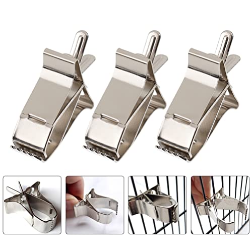 Ipetboom Bird Fruit Clips Bird Cage Food Holder Clips 4pcs Stainless Steel Parrot Fruit Vegetable Clips Bird Cage Feeder Clip for Budgie Parakeet Cockatoo Macaw Cockatiel Conure