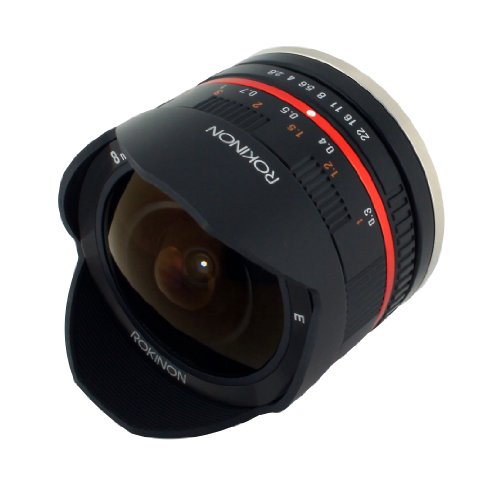 Rokinon 8mm F2.8 UMC Fisheye II (Black) Fixed Lens for Sony E-Mount (NEX) Cameras (RK8MBK28-E)