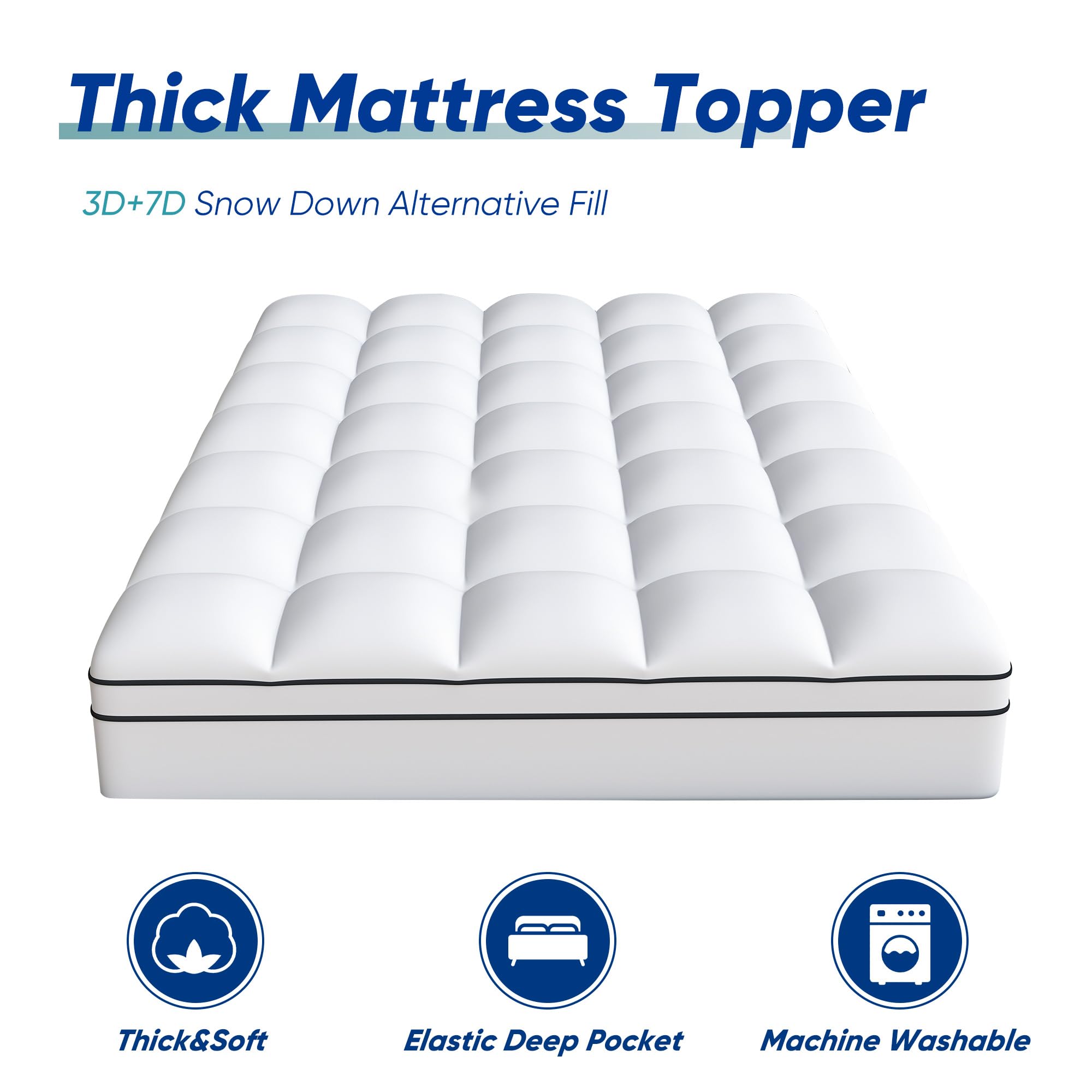 Memory Foam Mattress Topper Twin 4 Inch, Dual Layer 2 Inch Gel Memory Foam Plus 2 Inch Cooling Pillow Top Mattress Pad with 8-21 Inch Deep Pocket, Comfort Support for Back Pain