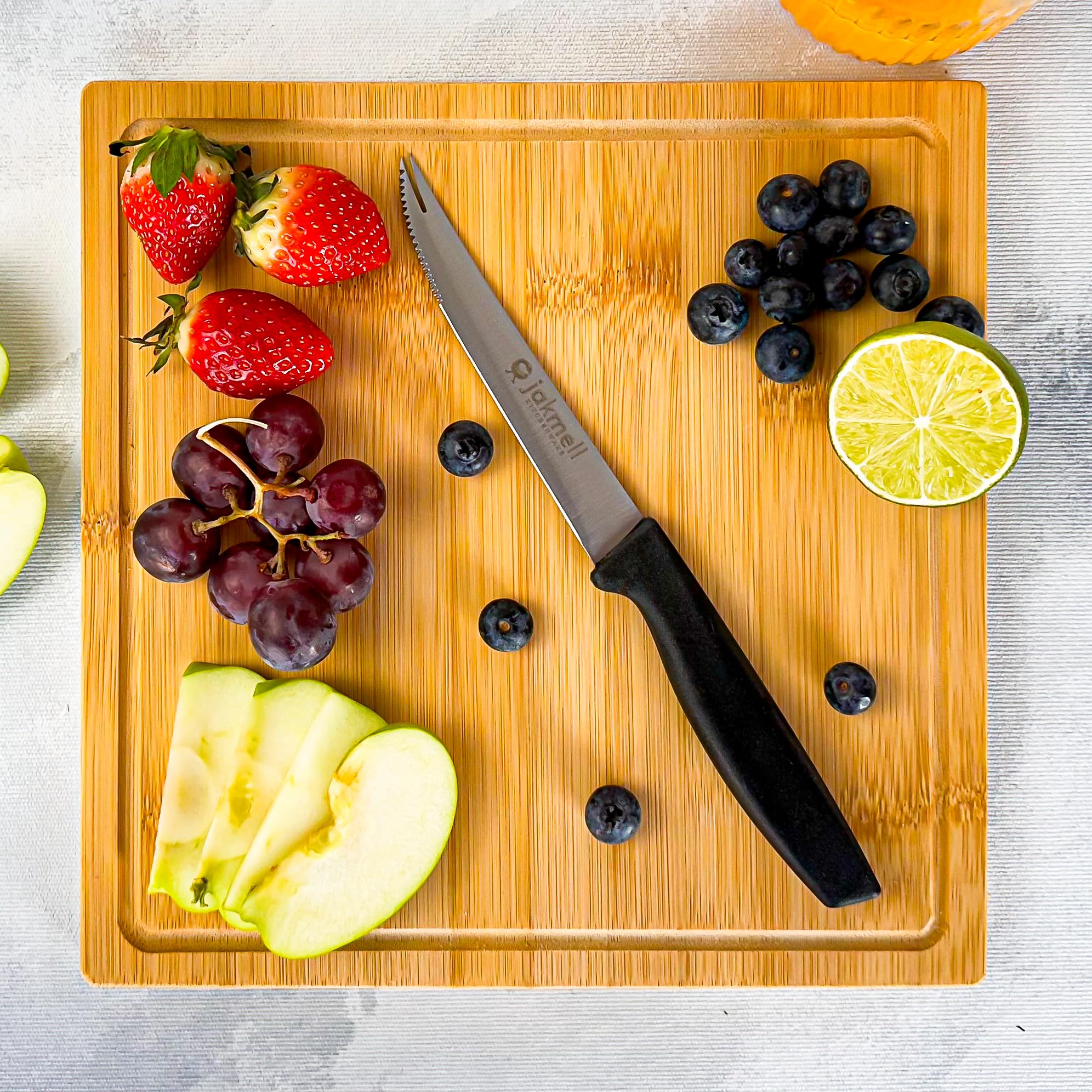 Jakmell Kitchenware 4.5-inch Garnishing Knife, Cocktail Knife with Ergonomic Handle, Bartender Knife for Carving and Garnishing, Fruit Decorator Knife Ideal for Garnishing