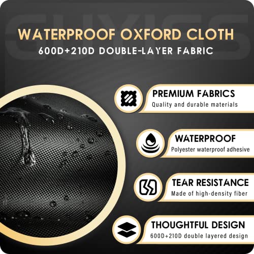 GUYISS Generator Covers While Running, 600D+210D Heavy Duty Waterproof, 32 "Lx24" Wx24 "H Fits Most DuroMax, Westinghouse,Etc 5000W-10000W Frame Generator. All-weather Generator Protective Cover.Black