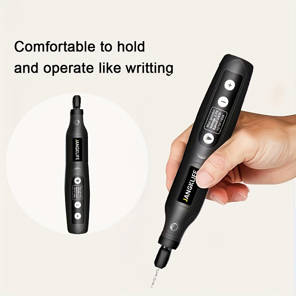 JANGKLIFE Mini Cordless Rotary Tool Kit, 5-Speed ​​Adjustable and USB Rechargeable with 61 Accessories for Sanding, Polishing, Drilling, Etching, Engraving, DIY Crafts