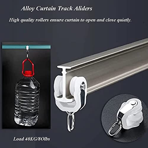 Shower Curtain Track Living Room Double Rods Curtain Track, Flexible Curved RV Bendable Track System Ceiling Or Wall Mount Bendable Curtain Rail For Living Room Bedroom Ceiling Track Set (Color : Wal