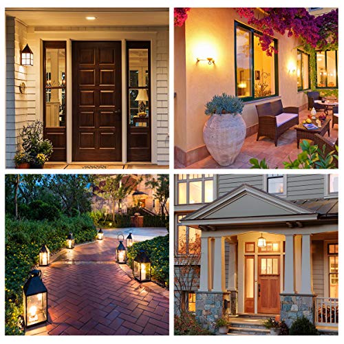 Dusk to Dawn Light Bulb Outdoor - 2 Pack LED Sensor Light Bulb Automatic Light Sensing, 6W 40 Watt Equivalent Warm White 2700K Standard Base, Indoor Outdoor Porch Patio Front Door Yard Lighting