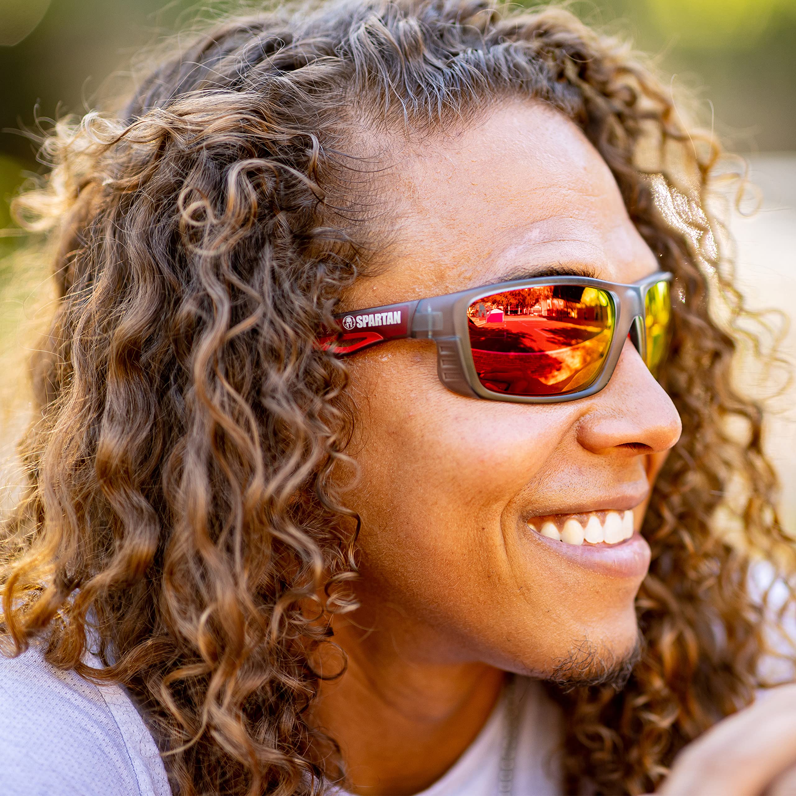 Franklin Sports 90544S75 Spartan Sunglasses 1417 Gry/RD, Gray/Red, One Size