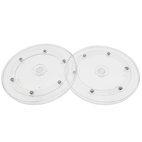 GWYAN 2 Pack 4" Lazy Susan Turntables Acrylic Ball Bearing 360 Degree Rotating Tray for Spice Rack Table Cake Kitchen Pantry Decorating (Transparent)