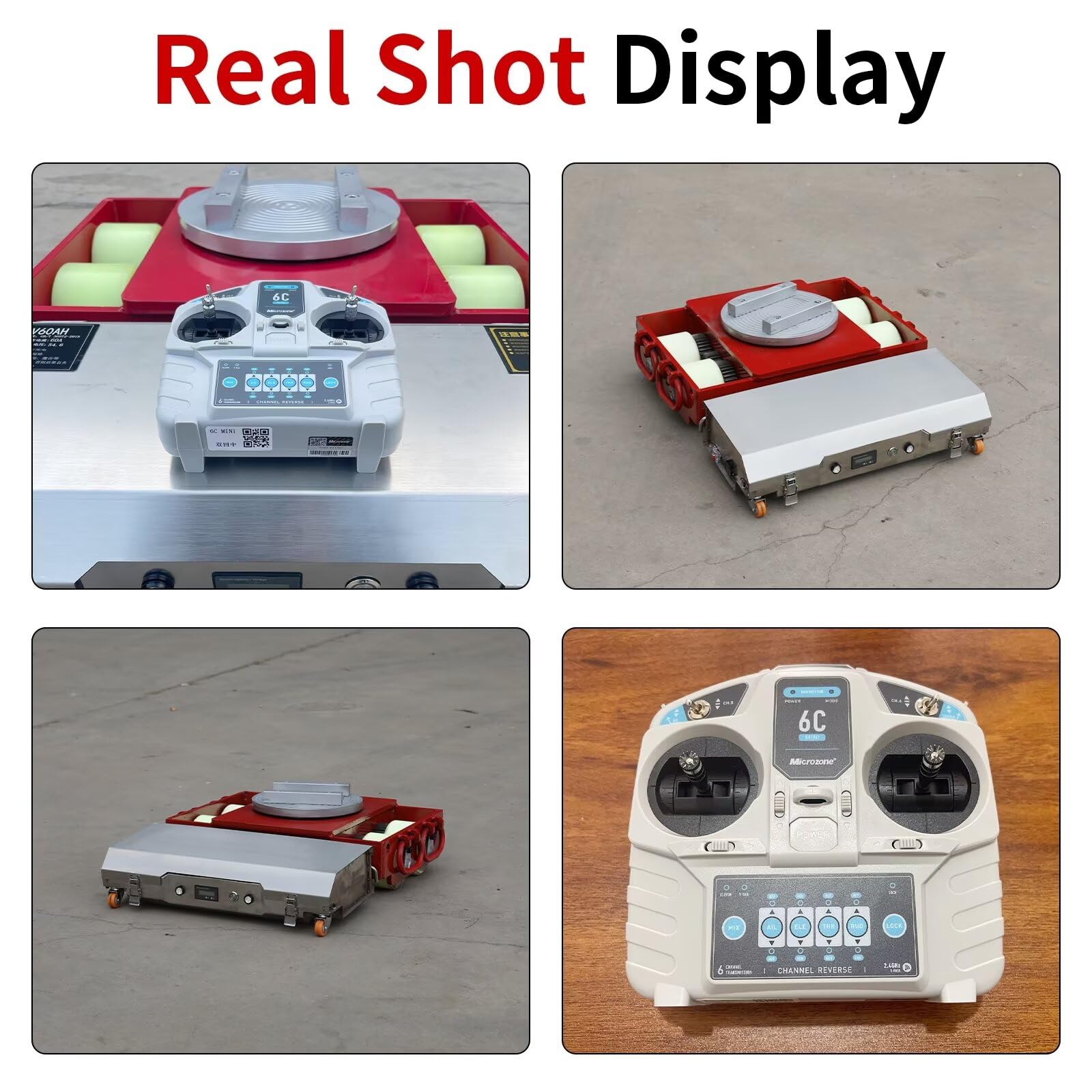 Heavy Duty 30 Ton Electric Machine Dolly Skate, Large Machinery Equipment Transporter, 360° Rotating Wireless Remote Control Machinery Skates Tank Transporter