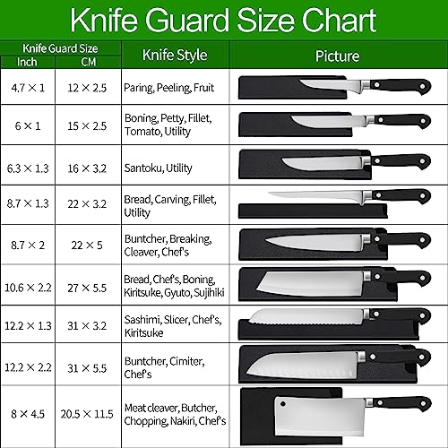Knife Guards, 2/4/5/10/20pcs 4.7in - 12.2in Universal Knife Edge Guards, Non-BPA Knife Sheath, Waterproof Abrasion Resistant Felt Lined Knife Cover Sleeves Knife Protectors(2pcs 8.7" × 2")