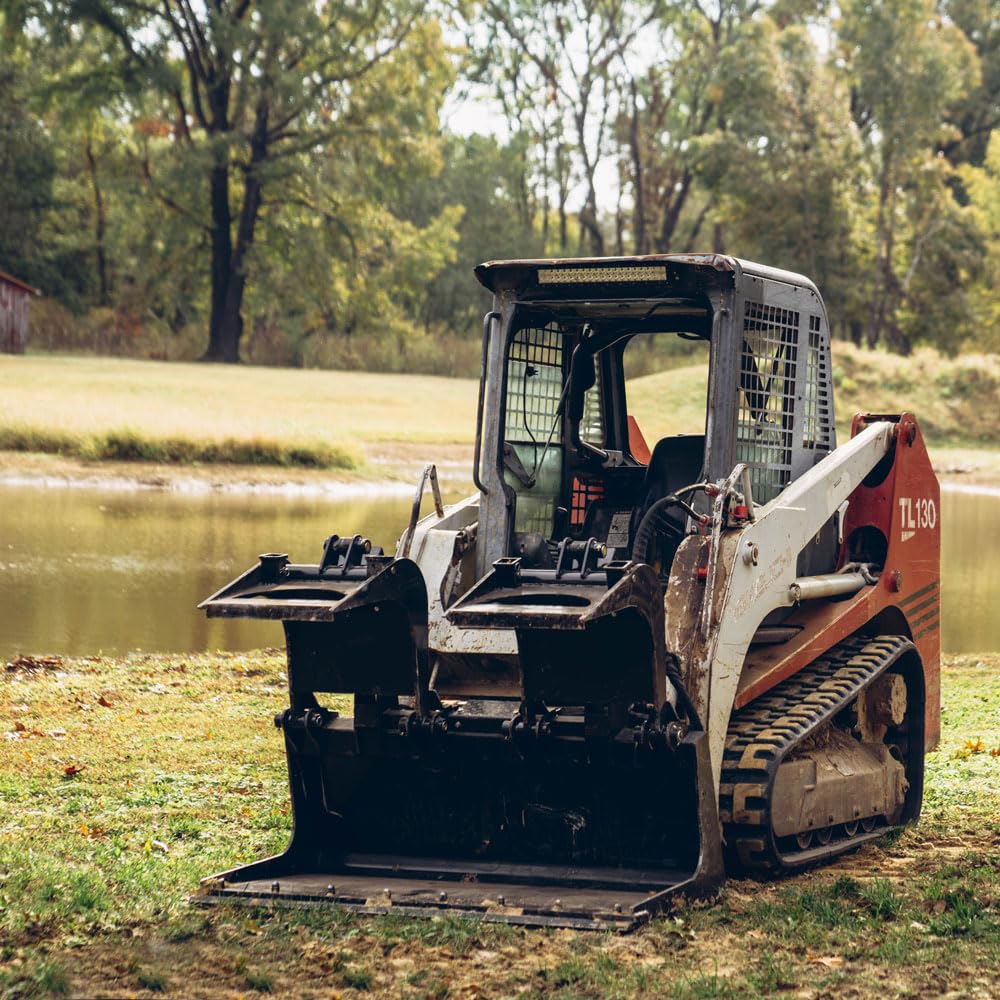 Titan Attachments Skid Steer 60 in. Demolition Grapple Bucket Attachment Heavy-Duty Series