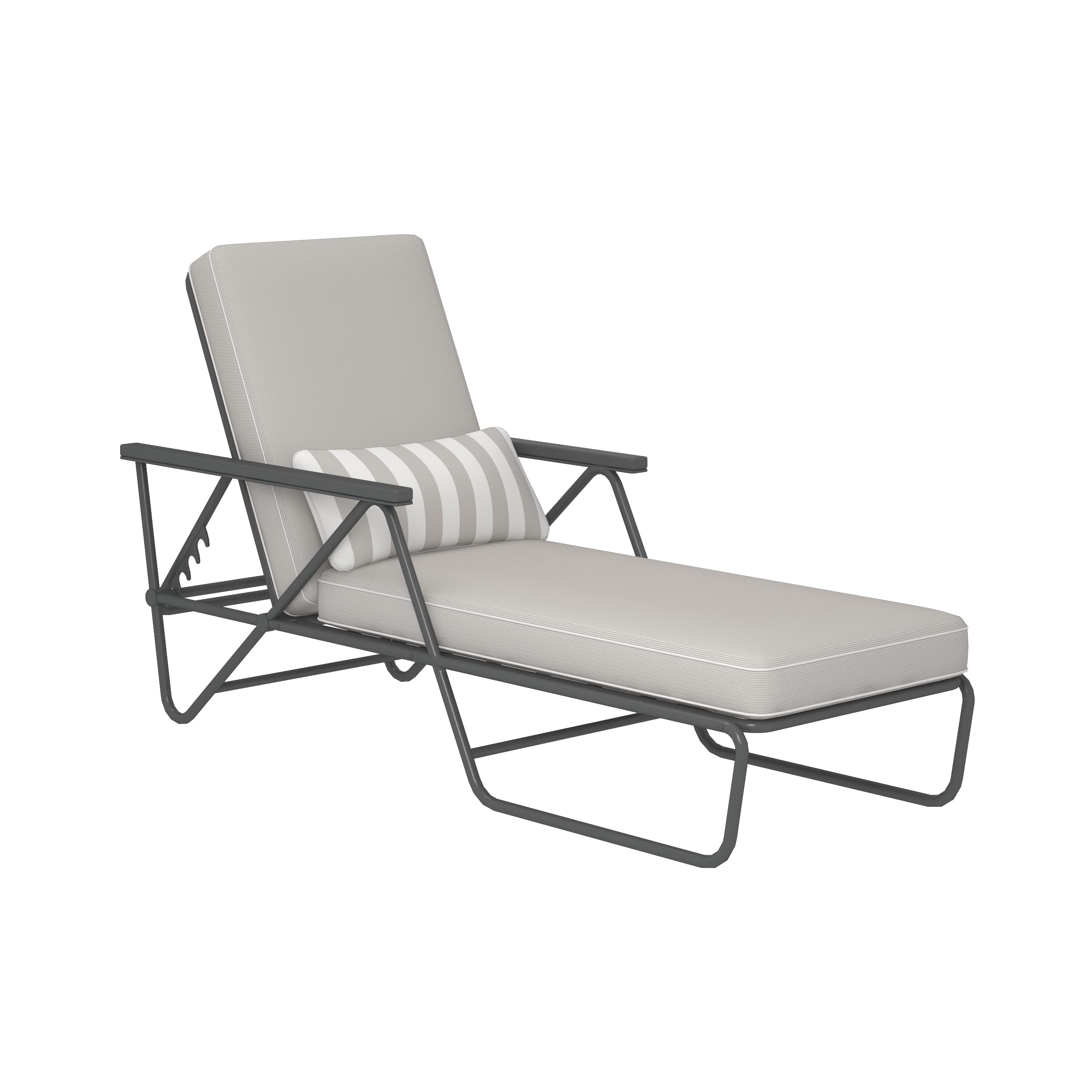 Novogratz 88063CWG1E Poolside Gossip Collection, Connie Outdoor Chaise Lounge, Gray