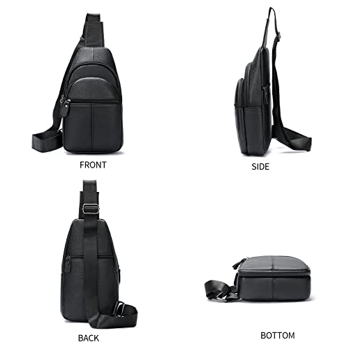 NIUCUNZH Sling Bag Crossbody Bags Shoulder Small Sling Backpack - Genuine Leather, Lightweight & Compact for Travel Everyday