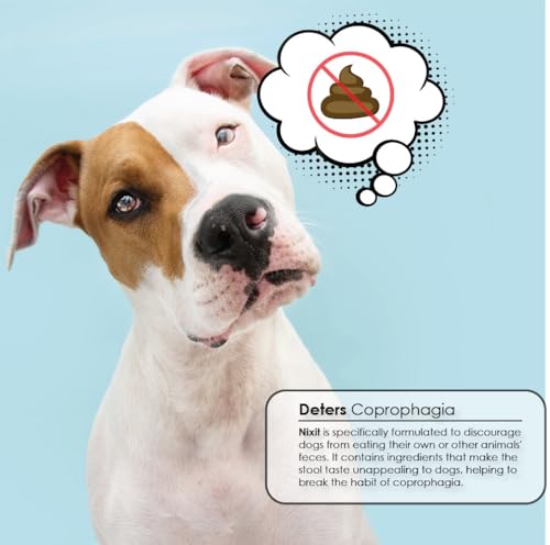 Nixit Stool-Eating Preventative for Dogs - Vitamin B Supplement - Chicken Liver and Natural Fish Flavored Powder - 10.5 oz