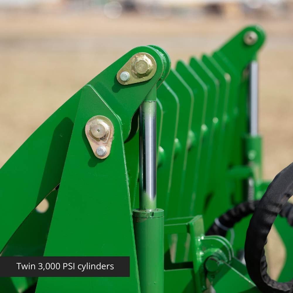 Titan Attachments 72" Root Grapple Rake Attachment Fits John Deere Loaders, Hook and Pin Connection