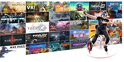 Cybershoes for STEAM VR - PC-Version - Use with Your VR Headset for Walking or Running in VR Games. Includes CYBERCHAIR and CYBERCARPET. Experience The Power of Virtual Reality Gaming.