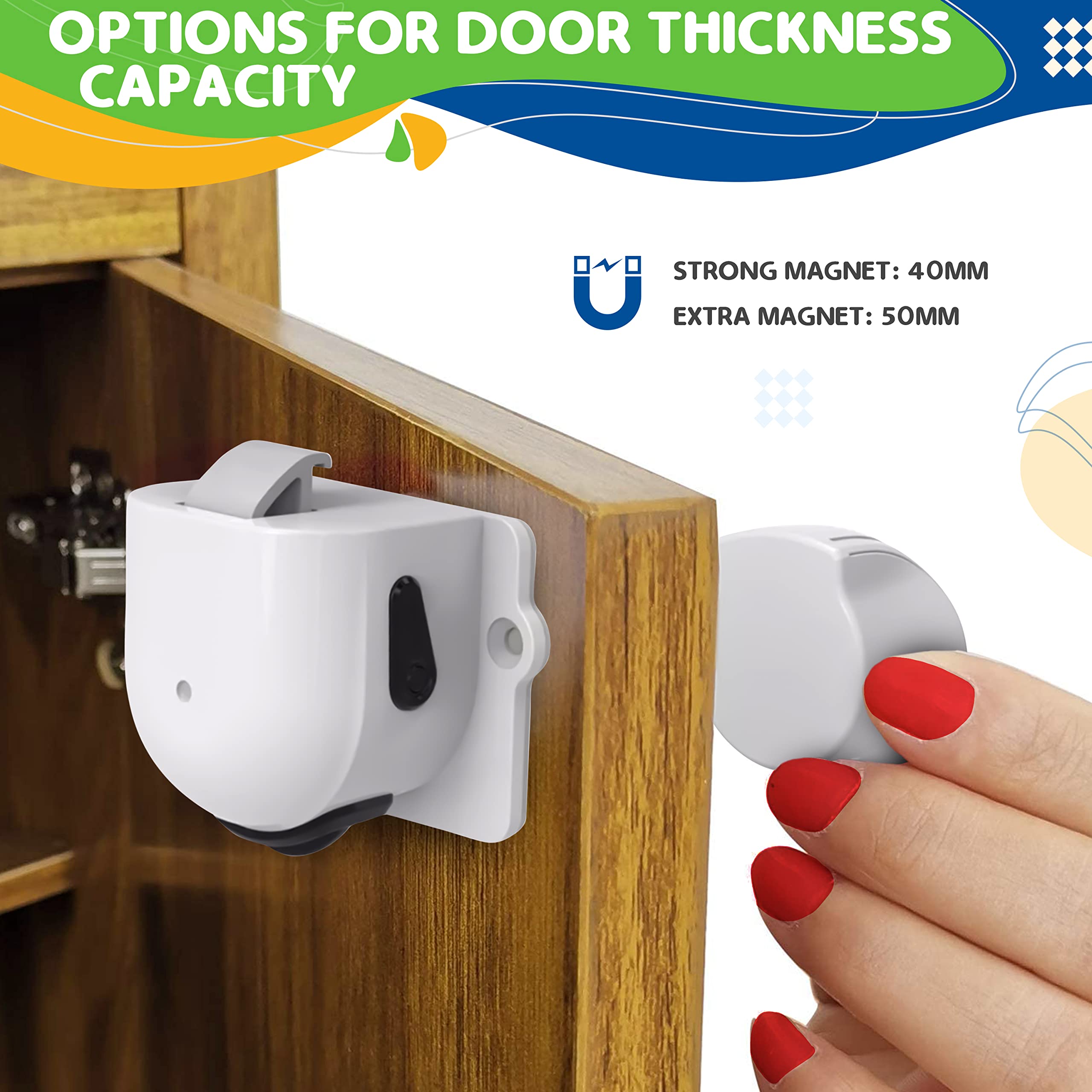 Noymay Magnetic Cabinet Locks for Babies, Baby Proofing for Cabinets and Drawers, Kitchen, 12 Locks, 3 Keys