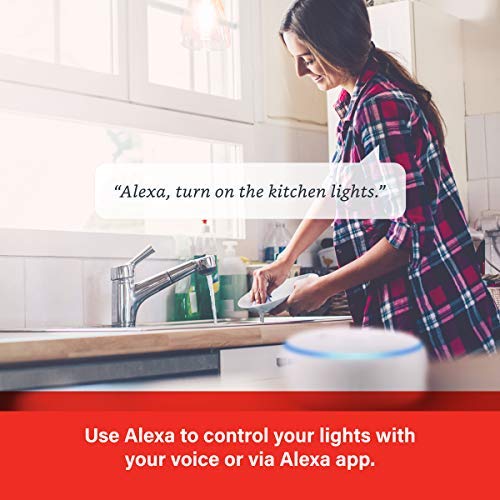 Echo Dot (4th Gen) | Glacier White with Sengled Bluetooth bulb | Alexa smart home starter kit
