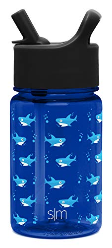Simple Modern Kids Water Bottle Plastic BPA-Free Tritan Cup with Leak Proof Straw Lid | Reusable and Durable for Toddlers, Boys, Girls | Summit Collection | 12oz, Shark Bite