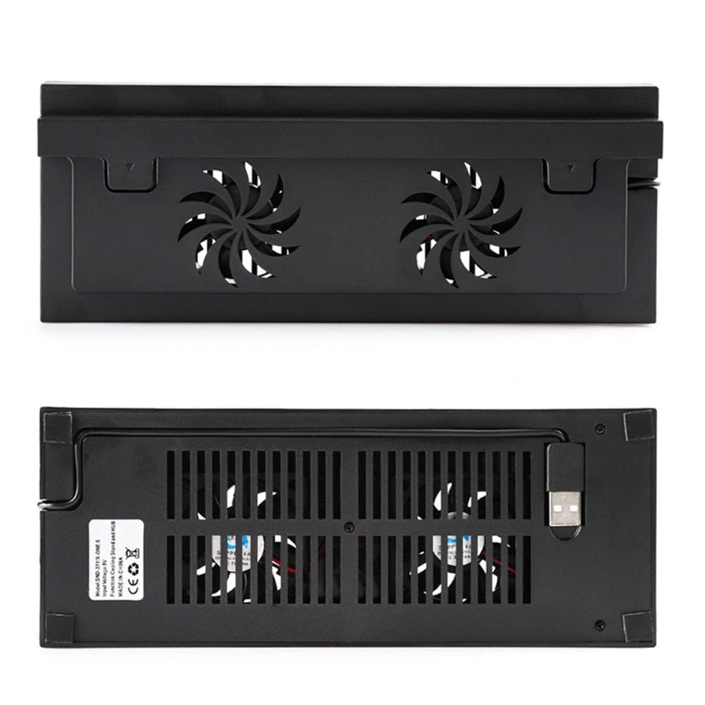 Vertical Cooling Stand for Xbox One S, Kailisen Xbox One S Stand with Cooling Fan and 3 USB Ports, Dual Cooling Fan Cooler Stand for Xbox One S Console