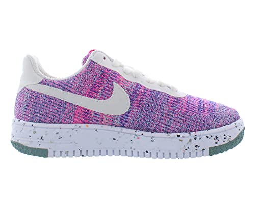 Nike Women's Air Force 1 Crater Low Flyknit Shoes, Fuchsia Glow/Pink Blast/Green, 6.5