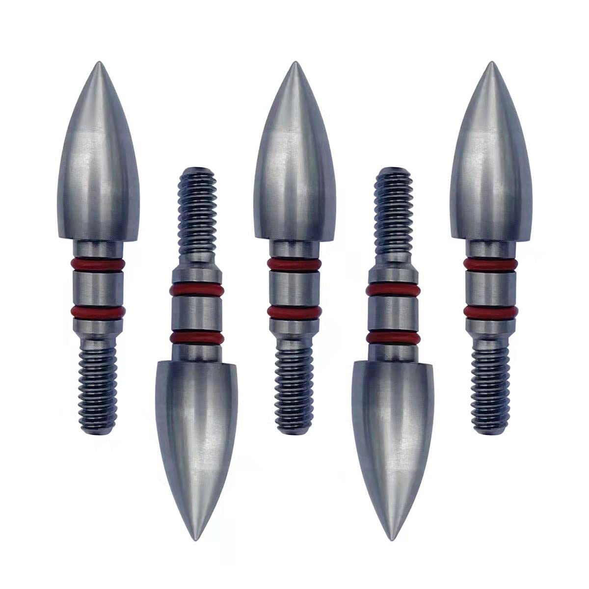 Field Points arrowheads 100/125/150/200 Grains Archery Stainless Steel Screw in Tips and Broadheads (1 Dozen 12 PCS)(5/16″100 Grains)