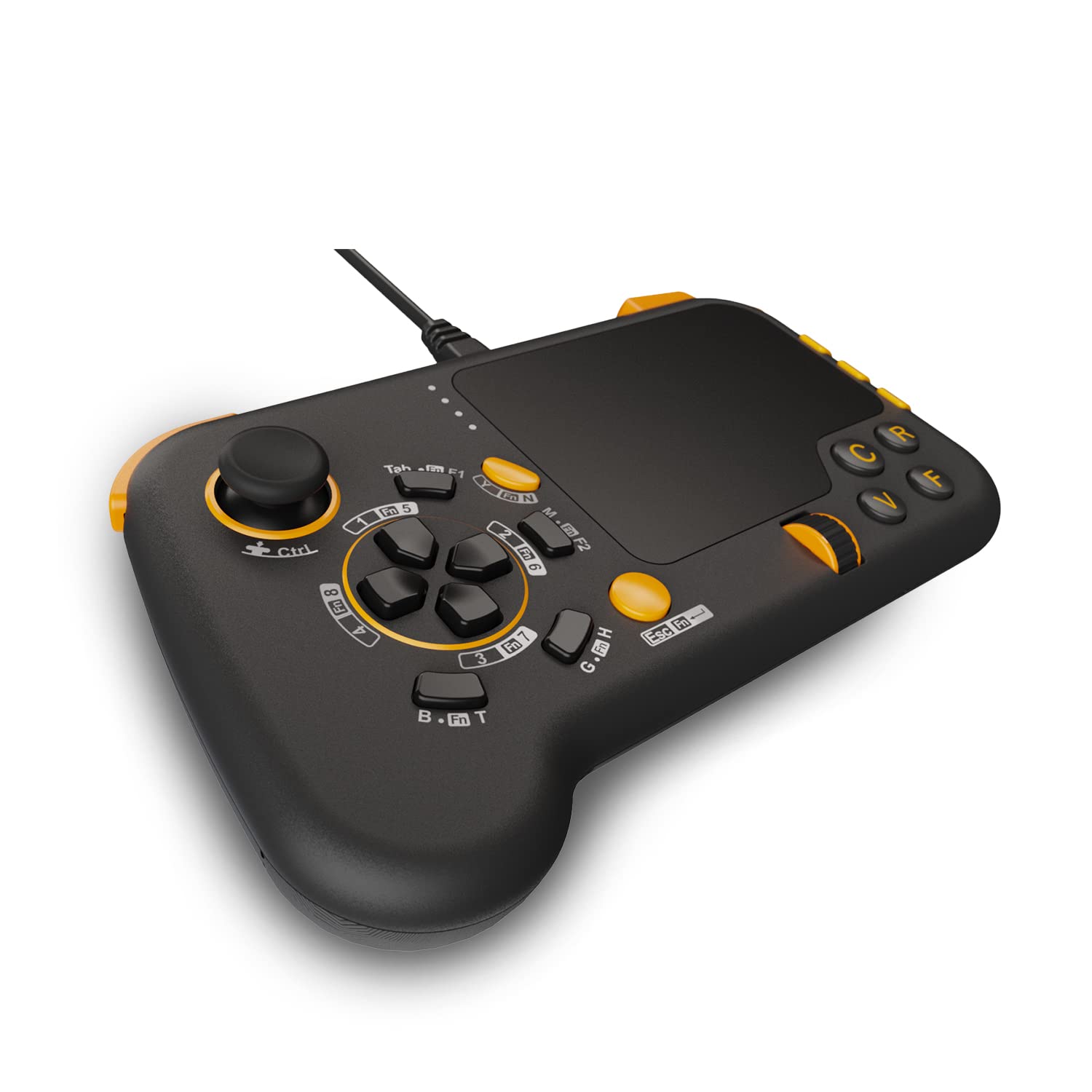 IFYOO GTP01 Wired USB Gaming Touchpad with Keyboard and Mouse Funcitons, Trackpad Game Controller Compatible with Xbox Series X|S, Xbox One, PS5, PS4, PC Steam Windows 11 10, Mac OS - Black&Yellow