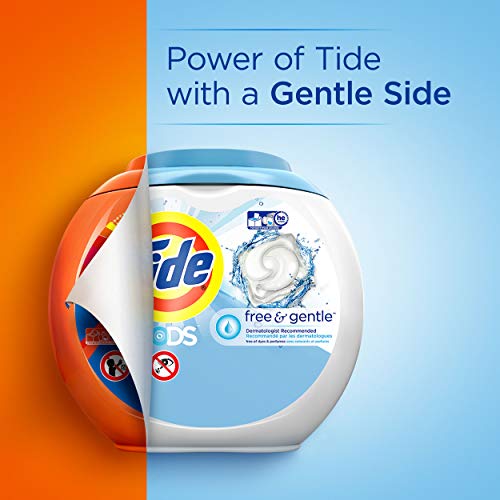 Tide PODS Free and Gentle, Laundry Detergent Soap PODS, HE, 96 Count - Unscented and Hypoallergenic for Sensitive Skin, Free and Clear of Dyes and Perfumes