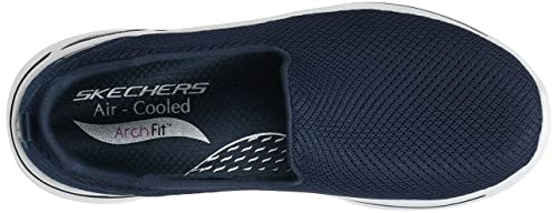 Skechers Women's Go Walk Arch Fit-Grateful Sneakers, Navy/White, 11